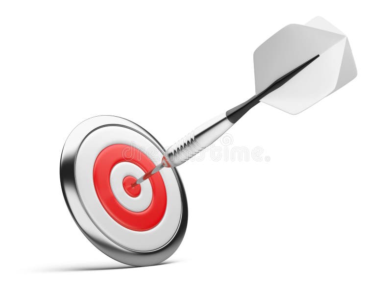 Pijltje op rood doel stock illustratie. Illustration of concentrisch ...