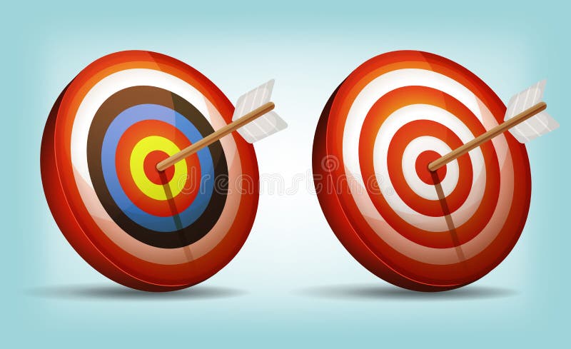 Pijltjedoel met Pijl vector illustratie. Illustration of doordring ...