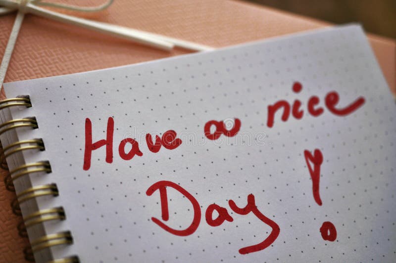 Gift Box with Have a Nice Day Text Stock Illustration - Illustration of ...