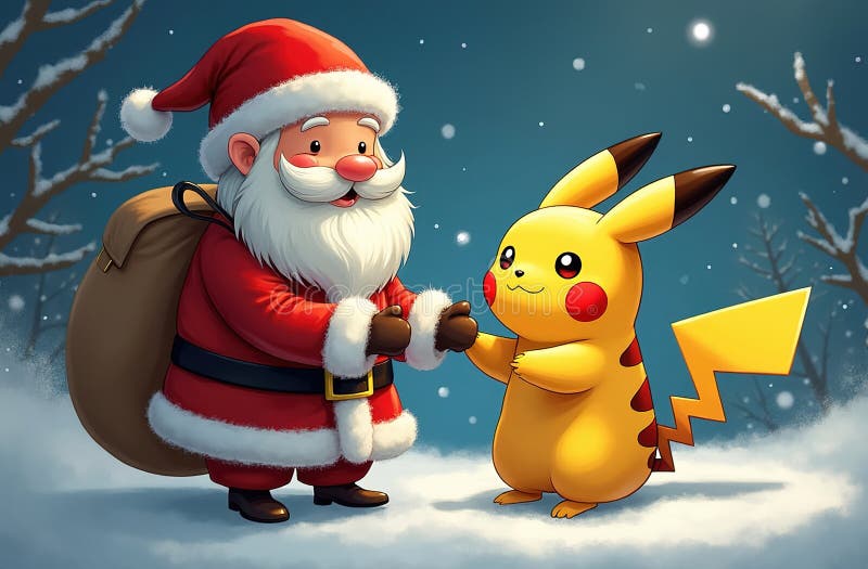 Pikachu Pokemon Helping Santa Claus at 29-9-2024 Editorial Stock Image ...