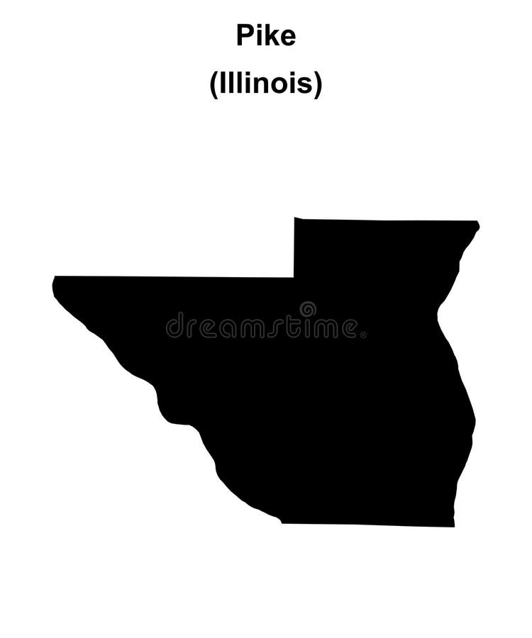 Pike outline map stock vector. Illustration of counties - 360780779