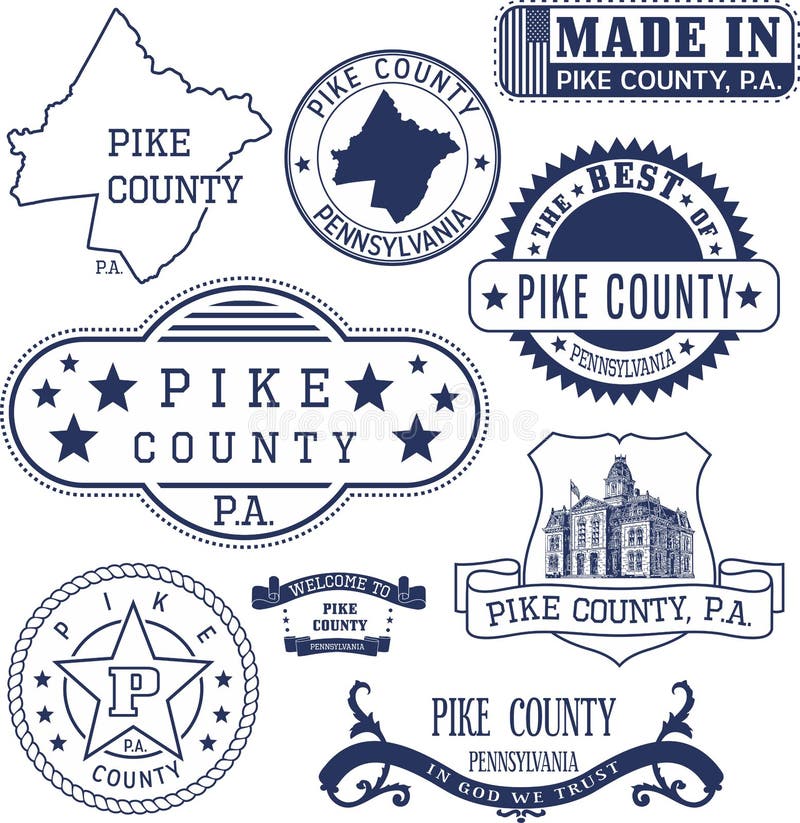 Pike County, PA, Generic Stamps and Signs Stock Vector - Illustration ...