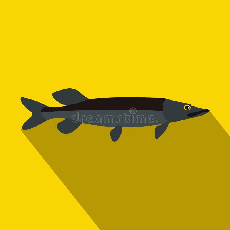 Pike icon, flat style stock vector. Illustration of pike - 80480139