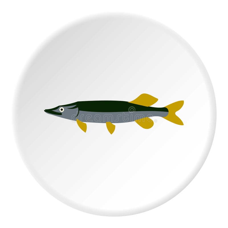 Pike icon, flat style stock vector. Illustration of aqua - 78644718