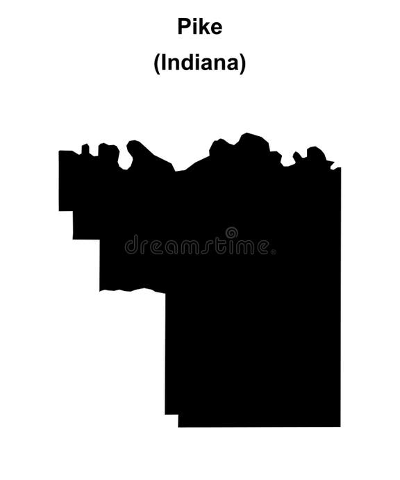 Pike outline map stock vector. Illustration of counties - 361546883