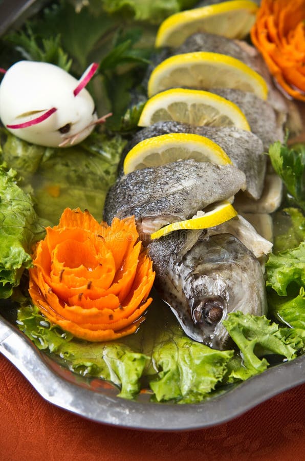 Pike Perch Elegant Dish Served Stock Photo - Image of lemon, cuisine ...