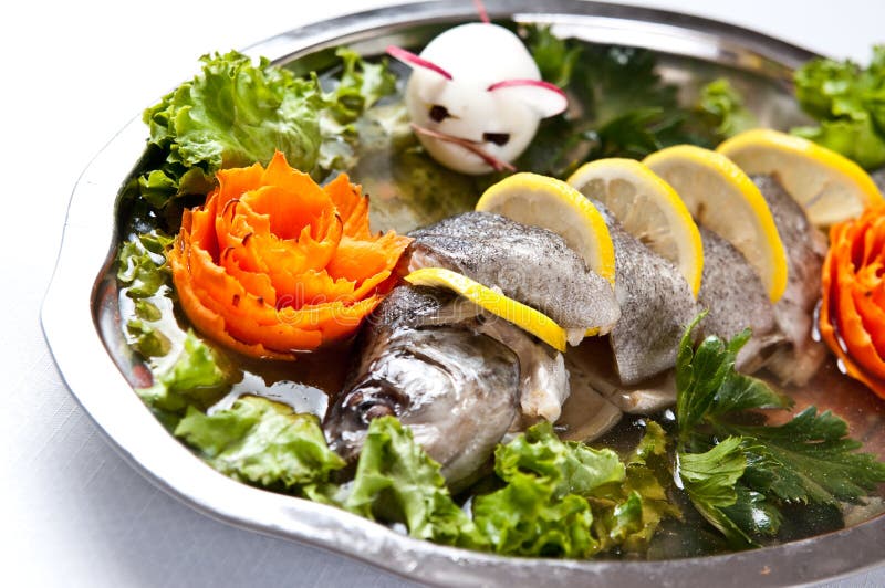 Pike Perch Elegant Dish Served Stock Photo - Image of lemon, cuisine ...