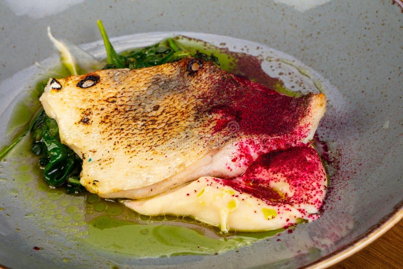 Pike perch fillet stock image. Image of food, green - 129416619