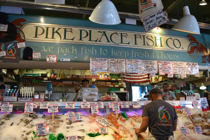 Pike Place Fish Company editorial stock photo. Image of seattle - 19913173