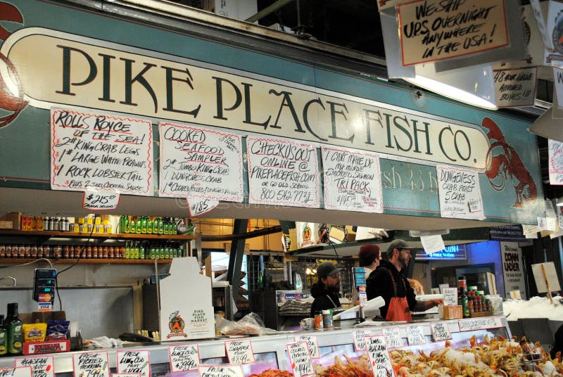 Pike Place Fish Market editorial stock photo. Image of marketplace ...