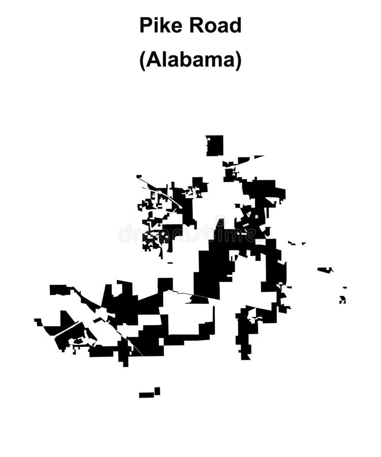 Pike Road outline map stock vector. Illustration of detailed - 357148699