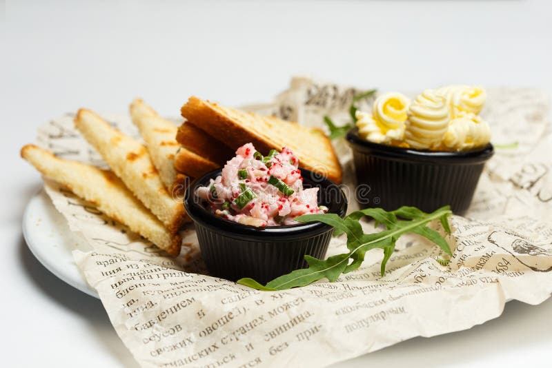 Pike Roe with Butter and Toasts Stock Image - Image of caviar ...