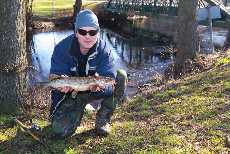 Spring eco fishing stock image. Image of nature, north - 30805625