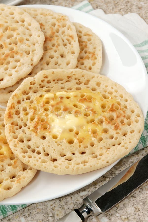 English Crumpet (Pikelet) stock photo. Image of heap - 29576752
