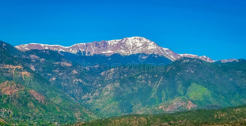 Pikes Peak during Spring at Garden of the Gods in Colorado Springs ...