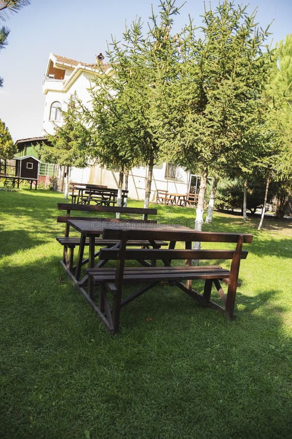 Piknik Table, on the Outdoor, Piknik Masasi Stock Image - Image of batu ...