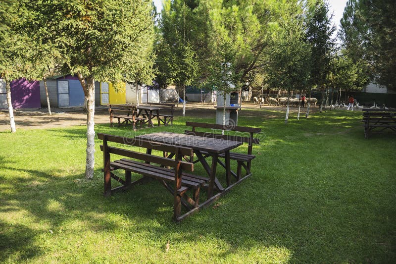 Piknik Table, on the Outdoor, Piknik Masasi Stock Image - Image of ...