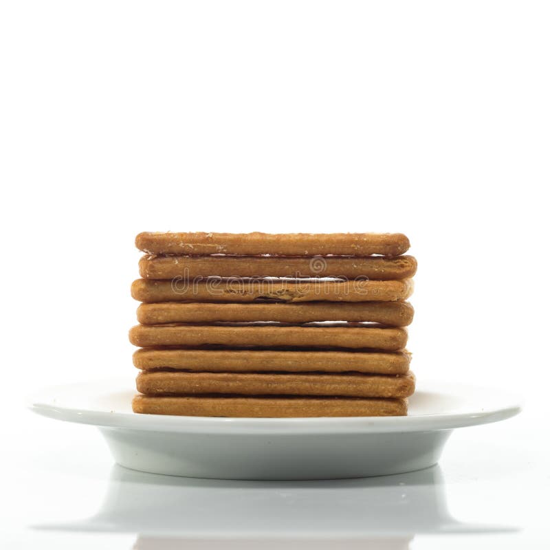 Galleta Cuadrada Aislada En Blanco Imagen de archivo - Imagen de bocado ...