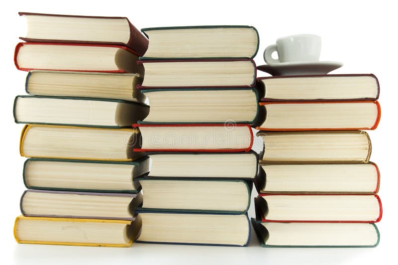 Pila Di Libri Multicolore Isolata Su Fondo Bianco. Fotografia Stock ...