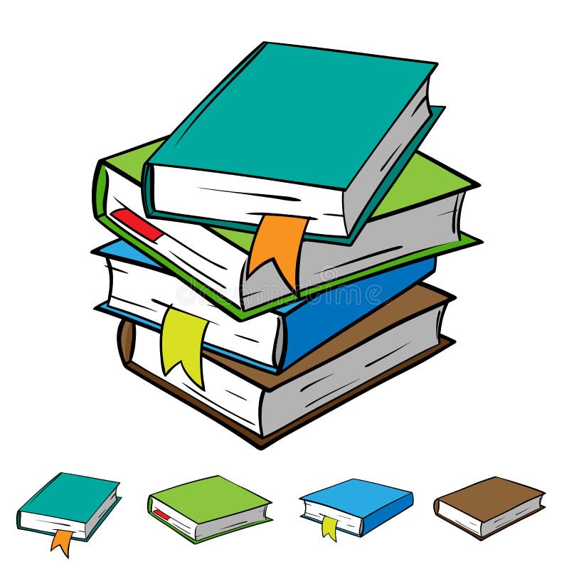 Una Pila Di Libri Colorati Differenti Illustrazione Vettoriale ...