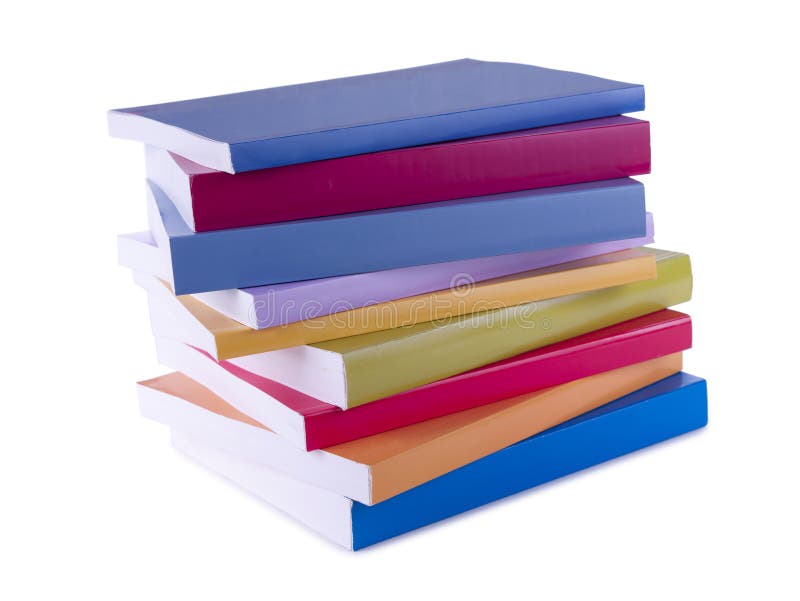 Pila di libri variopinti fotografia stock. Immagine di stazionario ...
