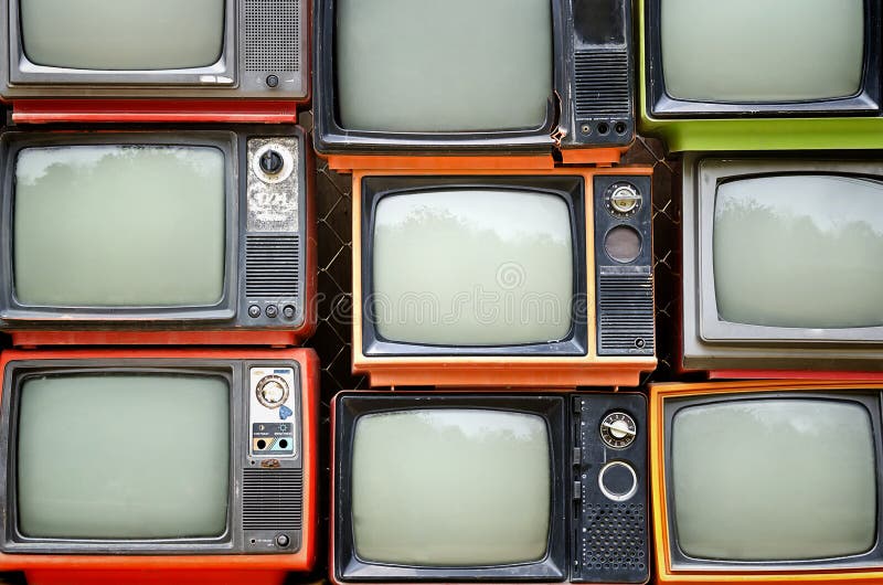 Pila Di Vecchie Televisioni Fotografia Stock - Immagine di media ...