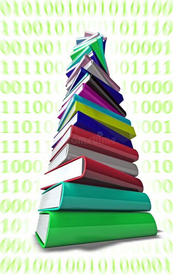 Pila Informática De Los Libros Stock de ilustración - Ilustración de ...
