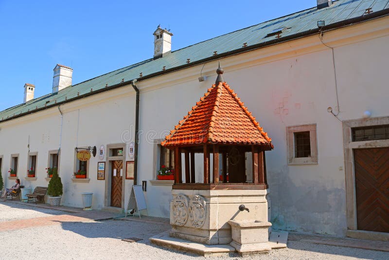 Well on the Yard in the Red Stone Castle Near Casta Village, Slovakia ...