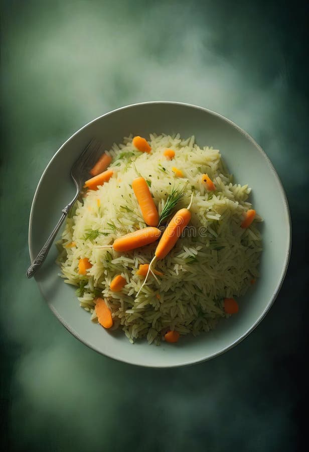 Pilaf with Carrots and Saffron Stock Illustration - Illustration of ...