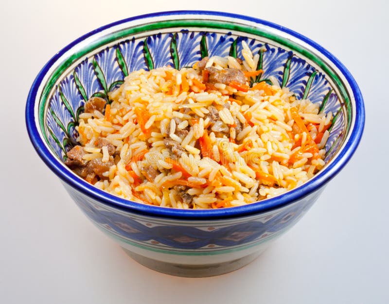 Pilaf in ceramic bowl stock photo. Image of food, product - 27356712