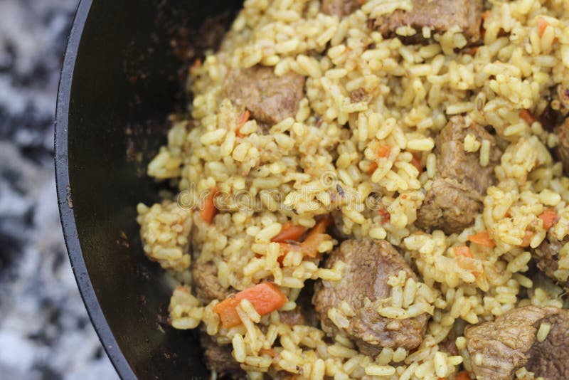 Pilaf stock photo. Image of cooked, cauldron, meal, boiler - 268242462