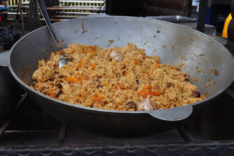 Pilaf stock photo. Image of vegetables, cauldron, pilaf - 96545868
