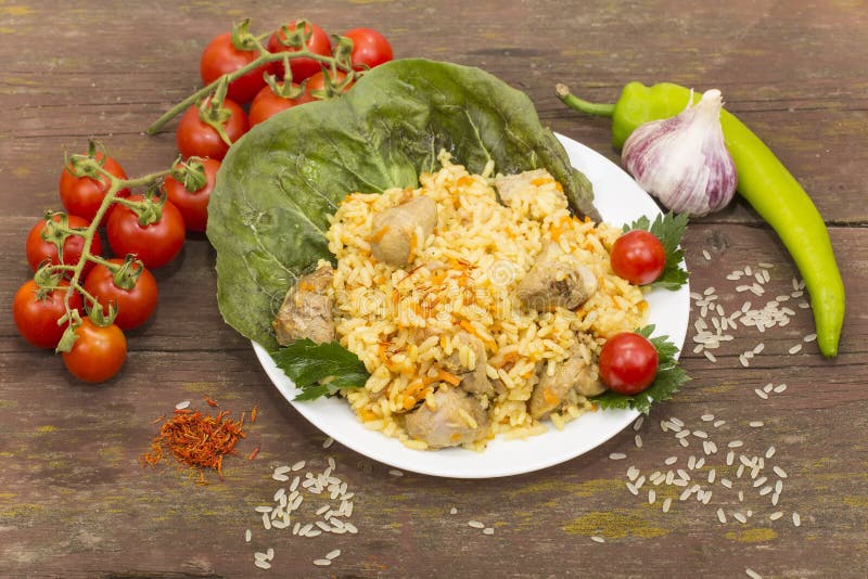 Pilaf stock image. Image of restaurant, pepper, pilaf - 57794615