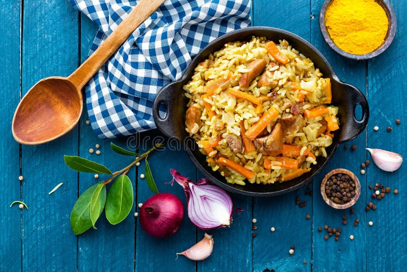 Pilaf stock image. Image of eastern, palov, palaw, gourmet - 77420029