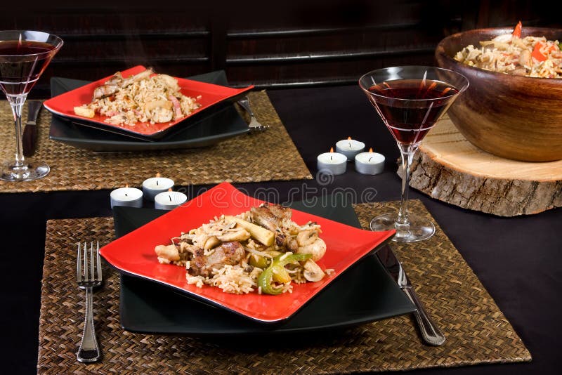 Pilaf on the table stock image. Image of lamb, spices - 4945057