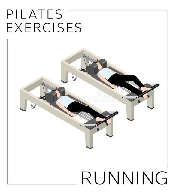 Pilates Exercise Pose Running on the Reformer Vector Stock Illustration ...