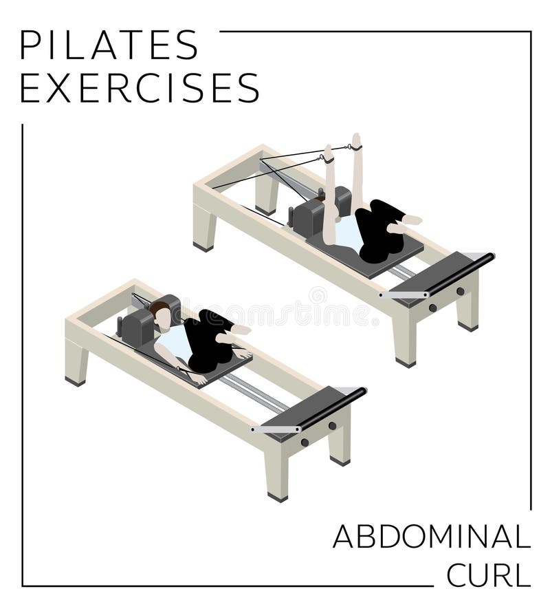 Pilates Exercise Pose Set Double Leg Pump Vector Stock Vector ...