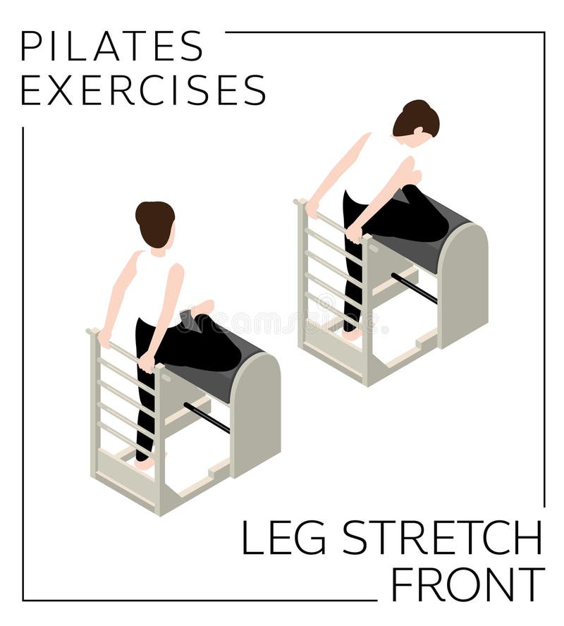 Pilates Exercise Leg Stretch Front on Ladder Barrel Vector Stock Vector ...