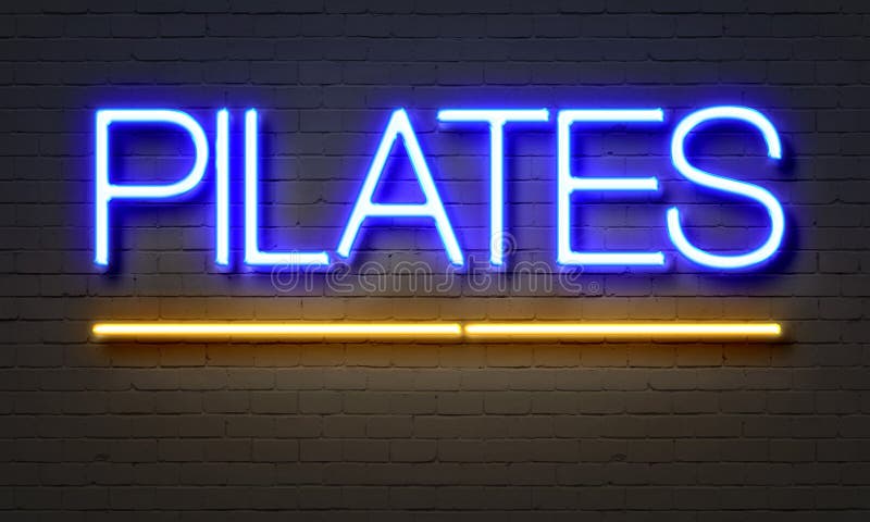 Pilates Neon Sign Brick Wall Background Stock Photos - Free & Royalty ...