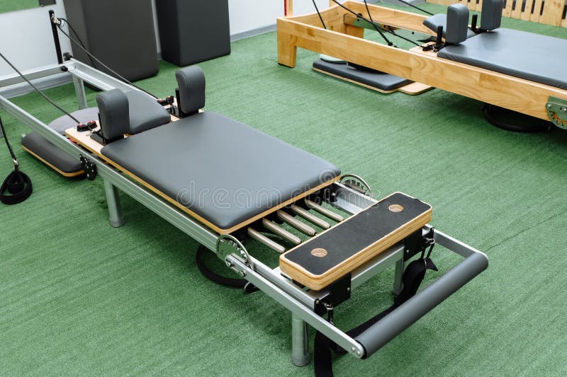 Pilates Reformer Exercise Machine Stock Image - Image of training ...