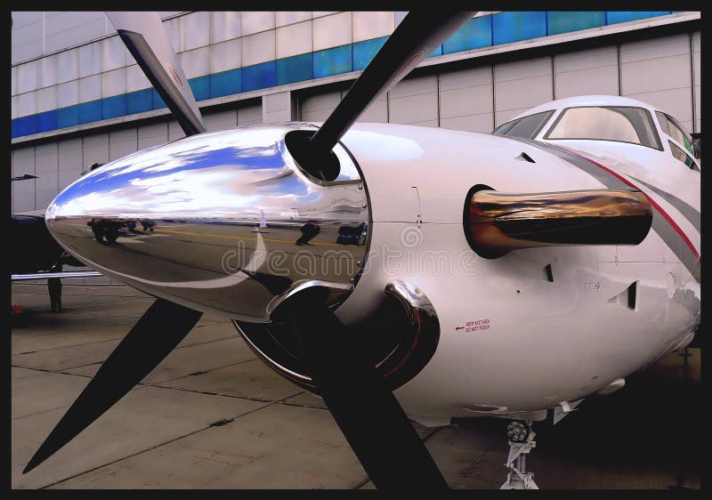 Pilatus PC-12 Aircraft Propeller Blades Stock Image - Image of pilatus ...