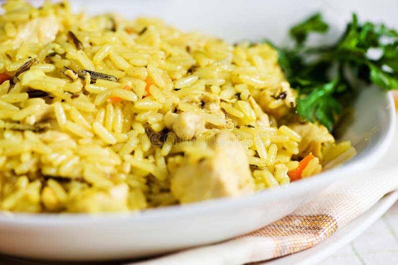 Pilau with chicken stock photo. Image of dinner, pilaw - 24917620