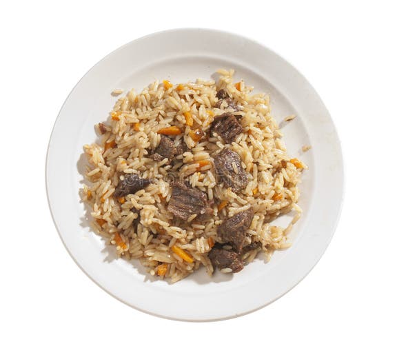 Pilau in the plate stock photo. Image of meat, white - 26493638