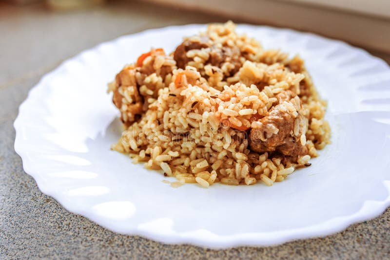 Pilau rice with lamb stock image. Image of fried, gourmet - 63322355