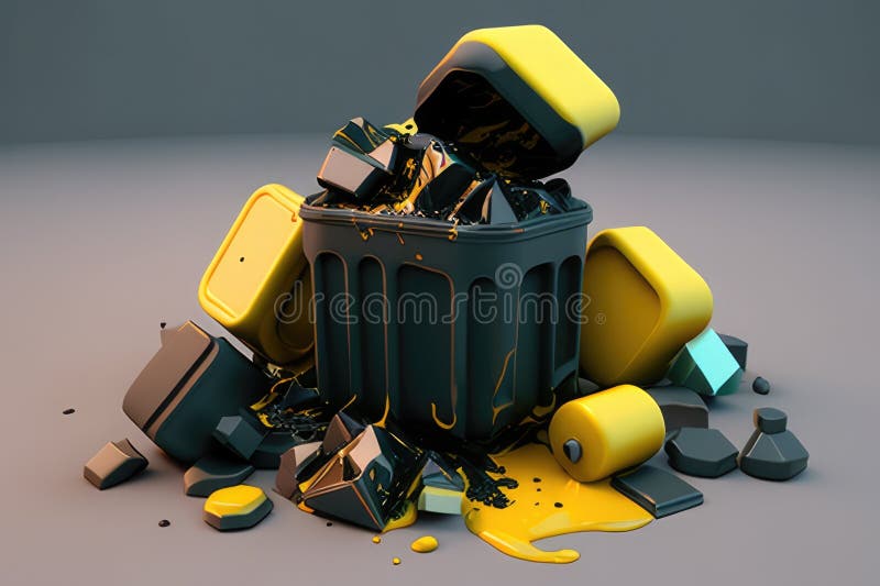 Pile of Abandoned Plastic Containers Overflowing with Toxic Sludge AI ...