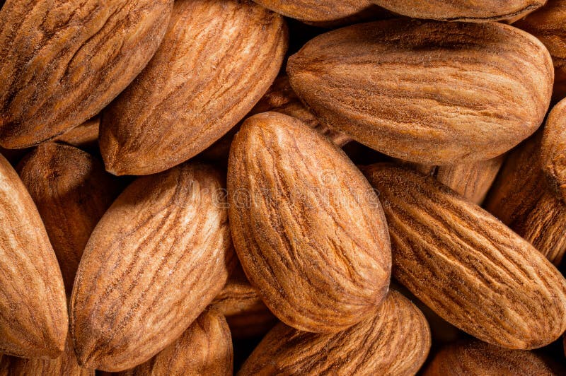 Pile of Almonds Close Up Top View Stock Photo - Image of food, group ...