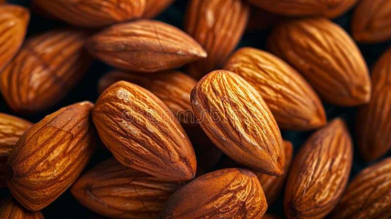 A Pile of Almonds on a Table Stock Photo - Image of wooden, almond ...