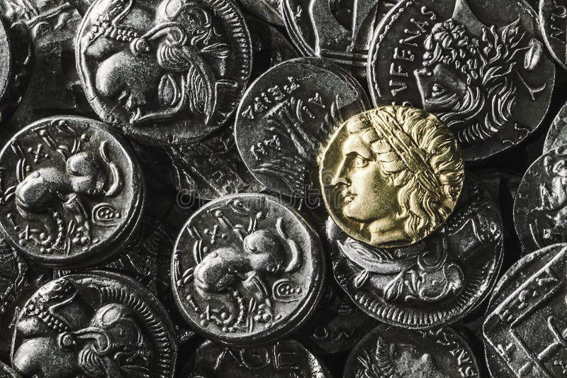 Pile of Ancient Coins stock photo. Image of earn, silvercoins - 326218984