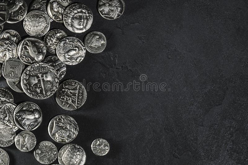 Pile of Ancient Silver Coins Stock Photo - Image of vintage, metal ...
