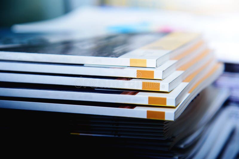 A Pile of Annual Report Books in the University Library Stock Photo ...